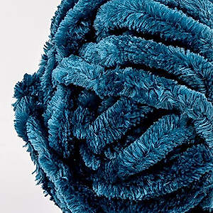 Crafted By Catherine Luxe Velvet Solid Yarn - 4 Pack (98 Yards Each Skein), Dark Teal, Gauge 6 Super Bulky