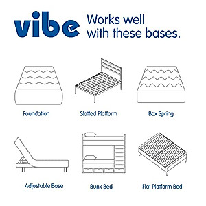 Vibe Quilted Gel Memory Foam and Innerspring Hybrid Pillow Top 12-Inch Mattress | CertiPUR-US Certified | Bed-in-a-Box Full