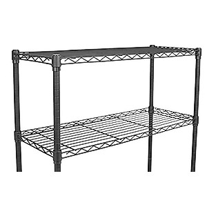 Internet's Best 4-Tier Wire Shelving - Flat Black - Heavy Duty Shelf - Wide Adjustable Rack Unit - Kitchen Storage