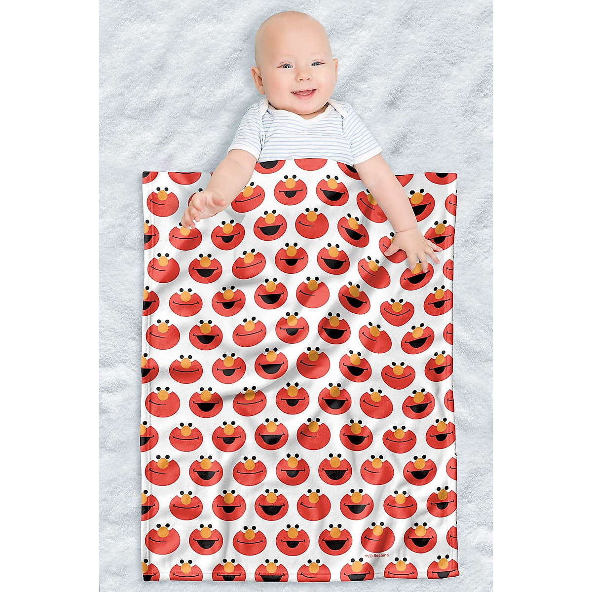 LOGOVISION Sesame Street Lightweight Baby Blanket, 30"X40", Simple Elmo Pattern Unisex for Infants Girls & Boys