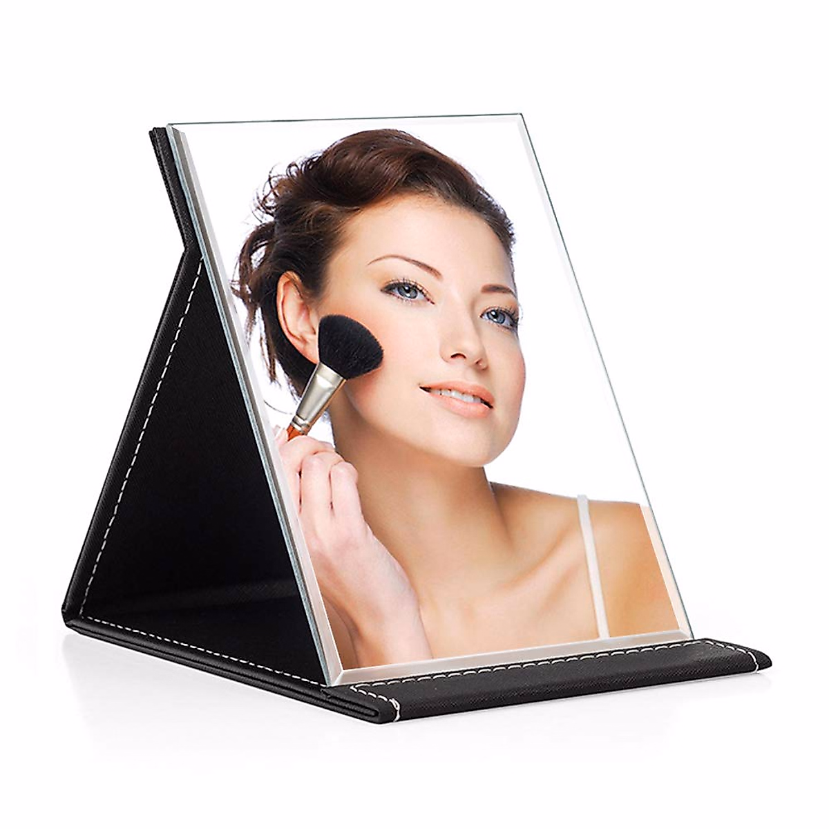 NAYSAYE 10x7 Inches Portable Folding Makeup Mirror Table Vanity Desk Travel Mirror with Stand Tabletop Desktop Mirror