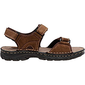 Jousen Men and Women's Sandals Leather Outdoor Beach Sandal Open Toe Water Strap Sport Sandal (AMY661 Dark Brown 10)