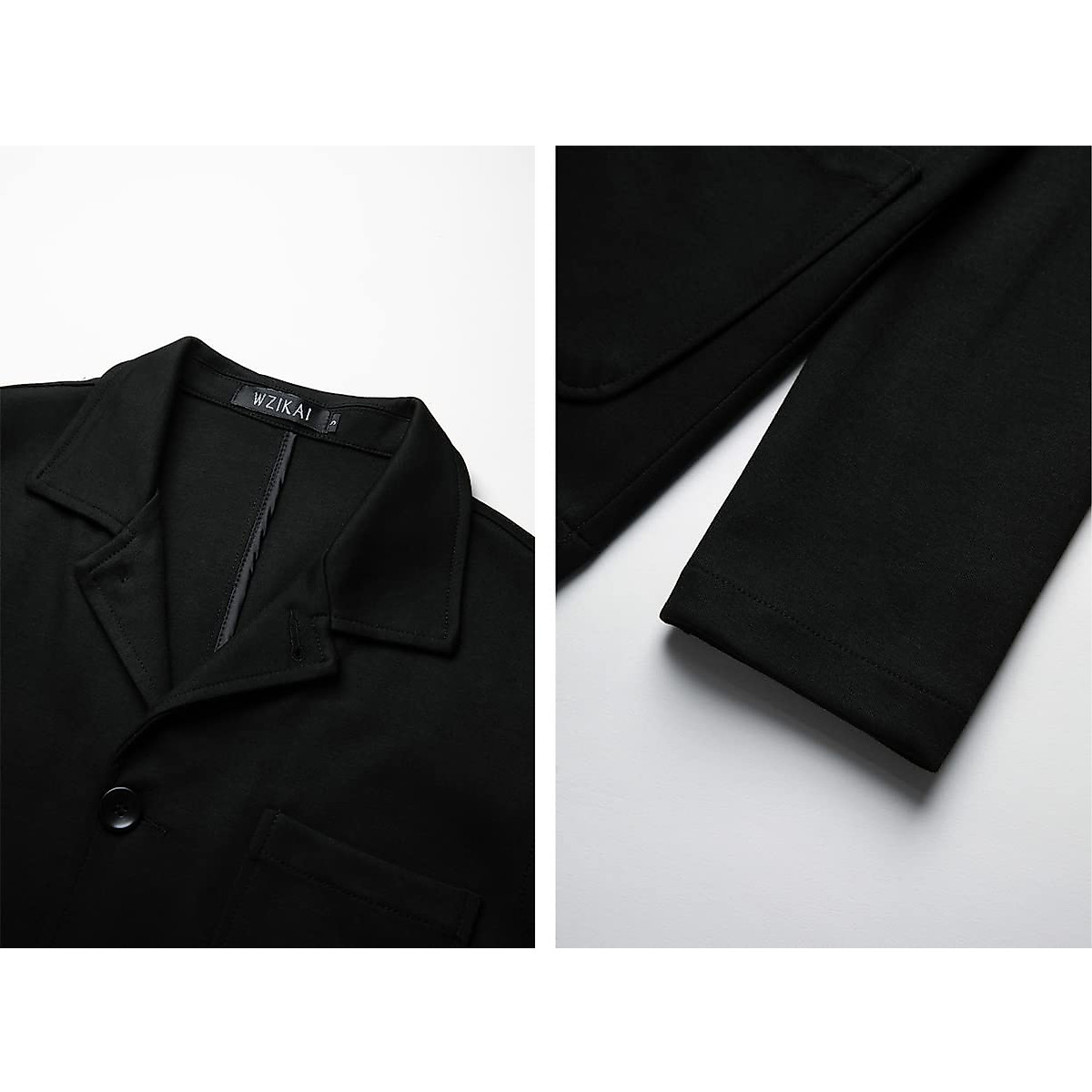 WZIKAI Men's Casual Sport Coat Jacket Regular Fit Lightweight Suit Jacket for Men Black M