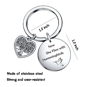 De&ai Hummingbirds jewelry mom Memorial keychain Loss Of Loved One gift father bereavement keychain Hummingbirds sympathy jewelry Hummingbirds Remembrance keychain