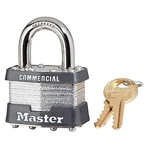 6 Pack Master Lock 1KA-2006 1-3/4" Wide Keyed Alike Commercial Grade Laminated Padlock with 15/16" Shackle Height - Keyed to 2006 Key Code