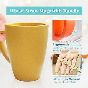 Teivio 12-Piece 13.5oz Lightweight Durable Water Tumblers, Unbreakable Wheat Straw Stackable Drinking Cups For Smoothies,Water, Wine, Beer Etc. Drinks, Dishwasher Safe, Multicolor