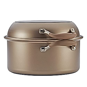 Anolon 83868 Advanced Hard Anodized Nonstick Stockpot / Dutch Oven with Frying / Skillet Pan - 5 Quart and 11 Inch, Bronze Brown