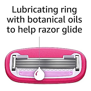 Amazon Basics Women's 5 Blade FITS Razor for Women, FITS Amazon Basics FITS Handle and Venus Handles, Includes 1 FITS Handle, 12 Cartridges & 1 Shower Hanger