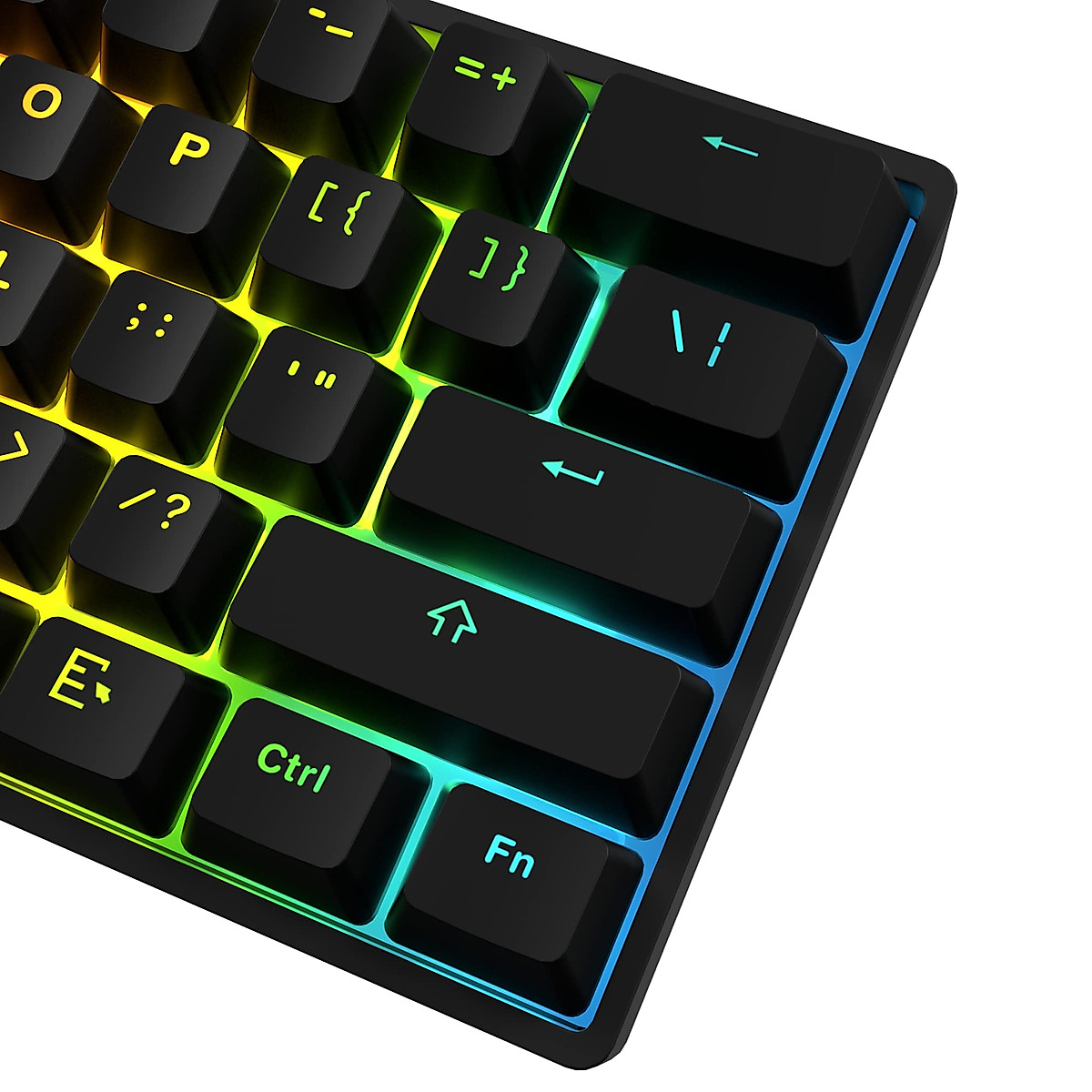 Matrix Elite Series Black 60% Mechanical Gaming Keyboard: Fast Switches - Millions of RGB Options - No Latency - 61 Keys - Doubleshot PBT keycaps - Hot Swappable (Brown Switches)