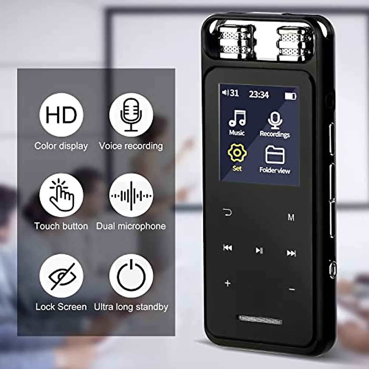 72GB Digital Voice Recorder Voice Activated Recorder with Playback - Upgraded Small Tape Recorder for Lectures, Meetings, Interviews, Mini Audio Recorder USB Charge, MP3