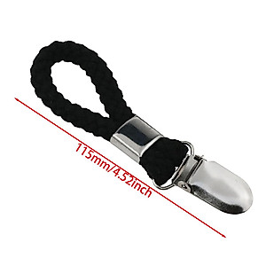 Mfingey Cotton Loop Towel Clip Braided Cotton Loop Towel Metal Clip Towel Clips Braided Suitable for Family Bathroom Kitchen, etc. (Black) -4PCS