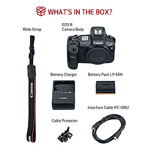 Canon EOS R, Vlogging and Content Creator Camera 4K UHD, Digital Single-Lens Non-Reflex AF/AE, 0.76 Magnification, OLED Color Electronic Viewfinder, CMOS Sensor, Mirrorless, Full-Frame (Body Only)