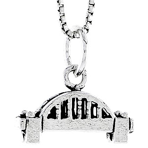 Sterling Silver Bridge Charm, 5/8 inch tall
