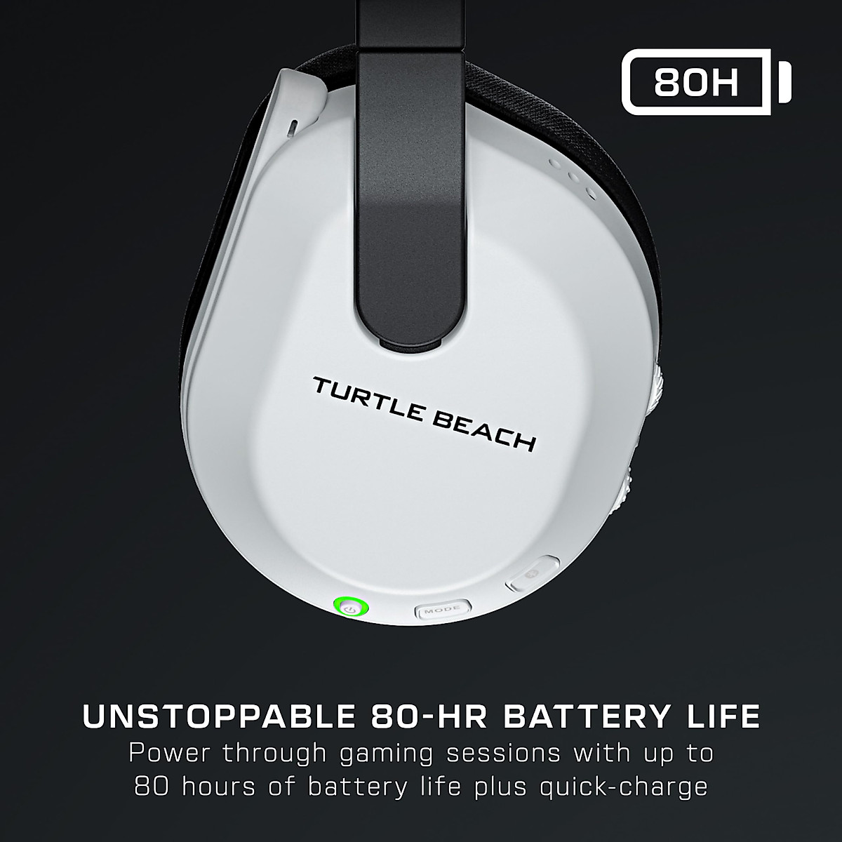Turtle Beach Stealth 600 Wireless Multiplatform Amplified Gaming Headset for PS5, PS4, PC, & Mobile – Bluetooth, 80-Hr Battery, Noise-Cancelling Flip-to-Mute Mic, 50mm Speakers – White