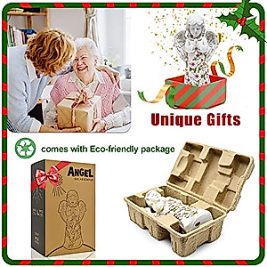 Nacome Angel Outdoor Garden Decor Statues – Solar Garden Figurines Gifts for Mom Grandma Women