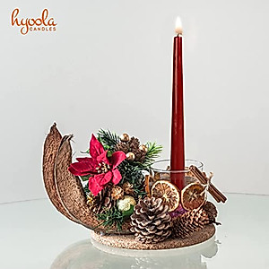 Hyoola Christmas Candles - Green and Red Taper Candles 10 Inch Dripless, 12 Pack Unscented Holiday Candles - European Made