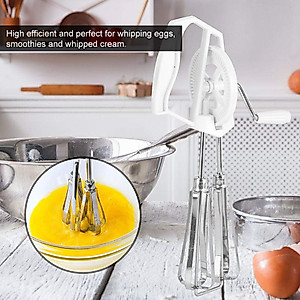 Manual Egg Blender - Stainless Steel Handheld Manual Egg Blender Mixer Beater Home Kitchen Cooking Tool
