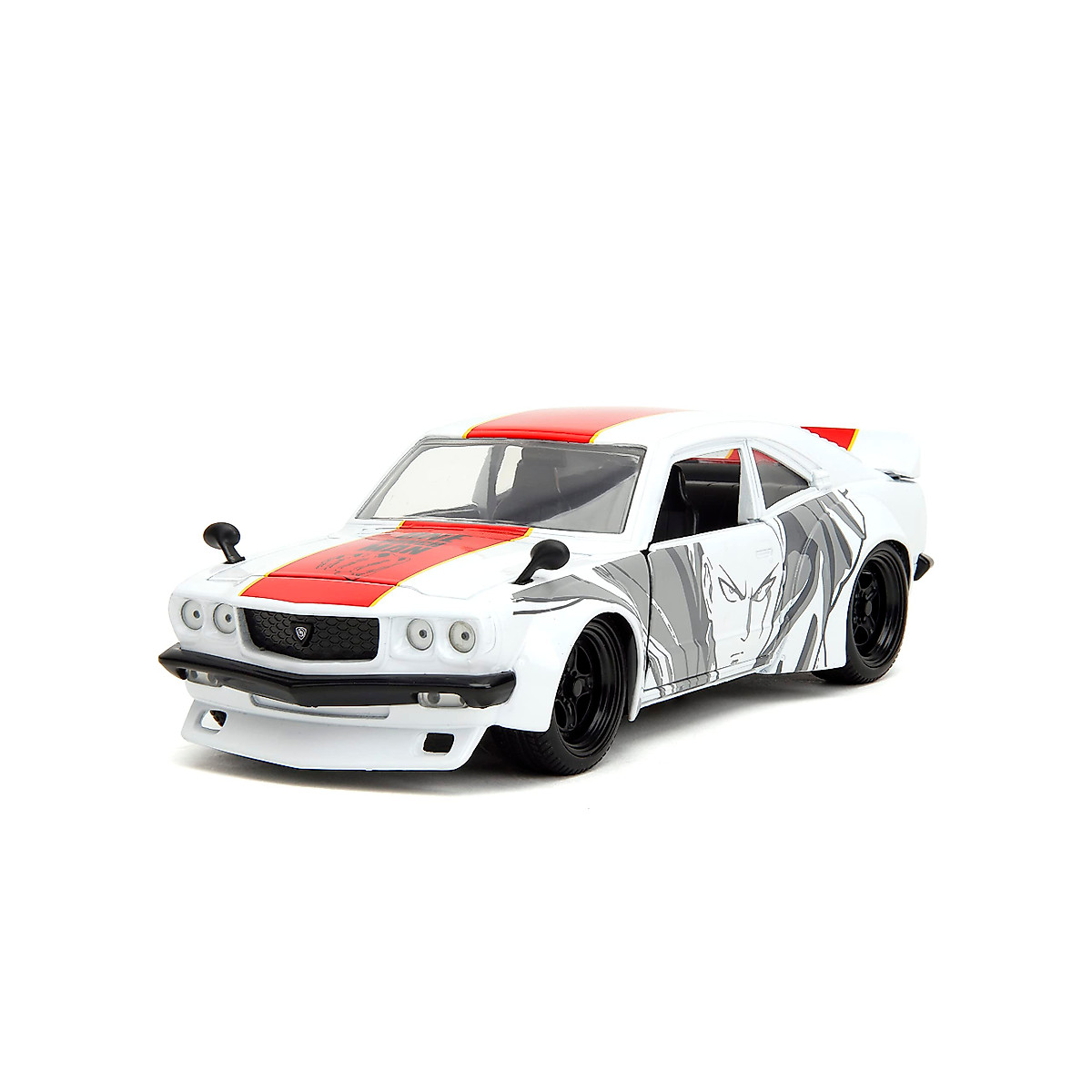 One Punch Man 1:24 1974 Mazda RX-3 Die-cast Car & 2.75" Saitama Figure, Toys for Kids and Adults