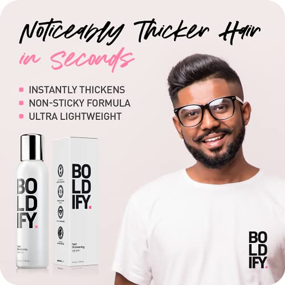 Boldify Hair Thickening Serum - Best Hair Thickening Products for Women & Men, Instant Hair Thickener - Natural 3-in-1 Hair Volumizer for Fine Hair, Conditioner, & Plumping Blow Dryer Treatment - 4oz
