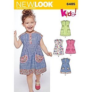 NEW LOOK Pattern 6485 Toddlers' Dress or Tunic with Fabric Variations