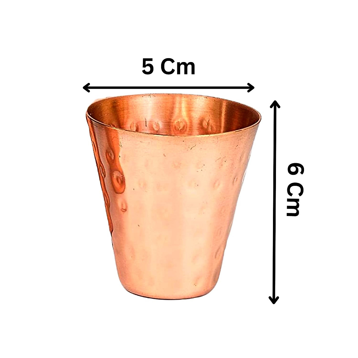 OMG Deals Handcrafted 100% Pure Copper Bar Cocktail/Wine Glasses/Shot Glasses Capacity - 2 Ounce. (Hammered Shot Glasses, 10)