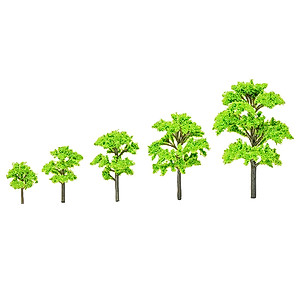 BESSTUUP 10pcs Model Trees 4/5.5/7/8.5/11.5cm Train Scenery Trees Diorama Trees Plastic Trees for Projects Model Train Landscape Kits - 5.5cm