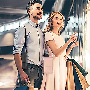 Ansxiy Black Leather Phone Purse with Clear Window, 6.7" Touchscreen Compatibility, Magnetic Closure & Waterproof - Crossbody Wallet Case with Shoulder Strap