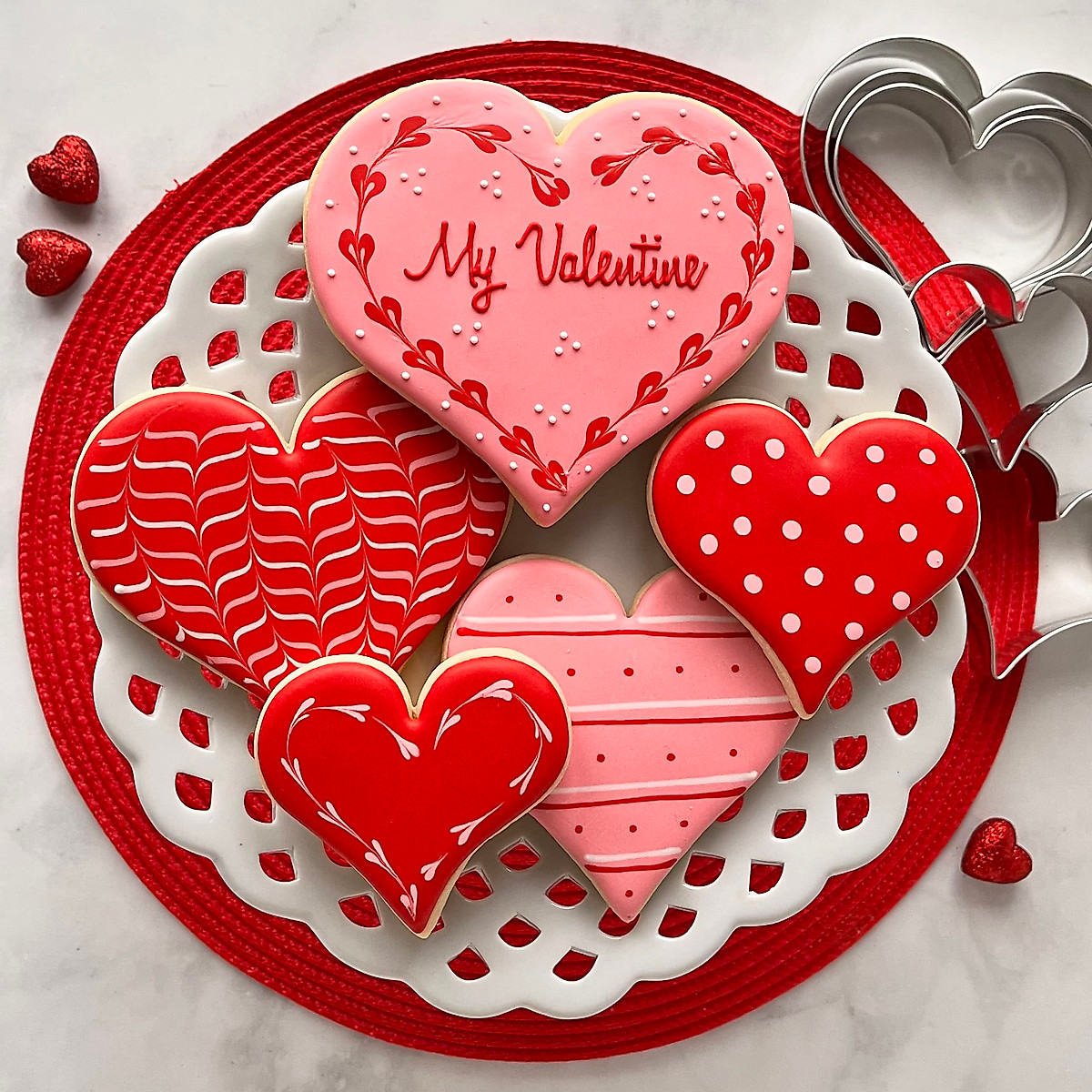 Heart Cookie Cutters 5-Pc. Set Made in USA by Ann Clark, 5", 4.25", 4", 3.5", 3"