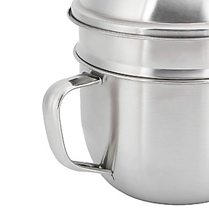 Yosoo Noodle Bowl, Stainless Steel Fast Food Bowl Double‑Layer Lunch Box Instant Noodle Soup Cup with Lid