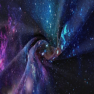 Tailor Shop Galaxy Comforter Set Universe Outer Space Blue and Purple Starry Sky Night Pattern Bedding Set for Girls Boys Kids Full Size with 1 Comforter 2 Pillowcases……