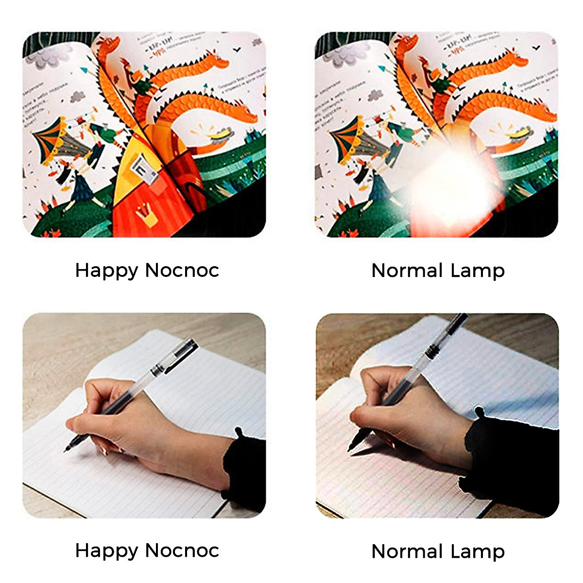 HAPPY NOCNOC Eye-Care eReading Desk Lamp/ Table Lamp/ Task Lamp/ Swing Arm Lamp: Auto-Dimming, CRI 97, Adjustable Temperatures, 51” Wide Illumination Desk Light for Home Office, Bedroom, Living Room