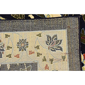 Unique Loom Espahan Collection Area Rug - Cape Cod (7' 10" Square, Navy Blue/ Black)