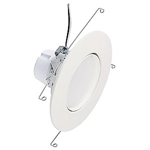 Westinghouse 5084000 80-Watt Equivalent 6-Inch Sloped Recessed LED Downlight Dimmable Warm Energy Star Light Bulb with Medium Base, 1 Count (Pack of 1), White Trim