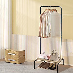 7RiversART Heavy Duty Clothing Racks for Hanging Clothes Rack, 59.06" High Garment Rack Metal Clothing Hanger Rack Wardrobe Rack for Coats, Shirts, Dress, (Black)