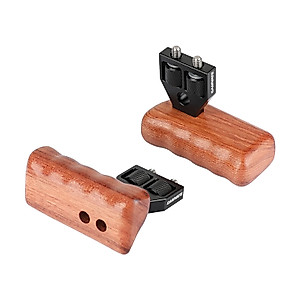 CAMVATE DSLR Wooden Handle Grip with Connector for DV Video Camera Cage(1 Pair) - 1346