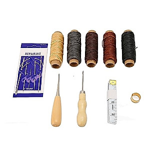 Leather Repair Kit Tape Measure Waxed Thread Leather Working Kit DIY for Leather Craft