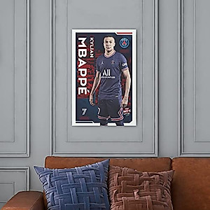 Kroity Paris Saint-Germain Football Stars Kylian Mbappe Poster Canvas Wall Art Room Decor (Unframed) 12in×18in (Mbappe), White