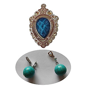 LAND BABEE Princess Crown Accessories Kit for Kids Girls Peach, 5in1 Princess Dress Up Accessories Tiara Crowns Brooch Wand Gloves Earrings, Princess Costume Halloween Cosplay Birthday Party Supplies