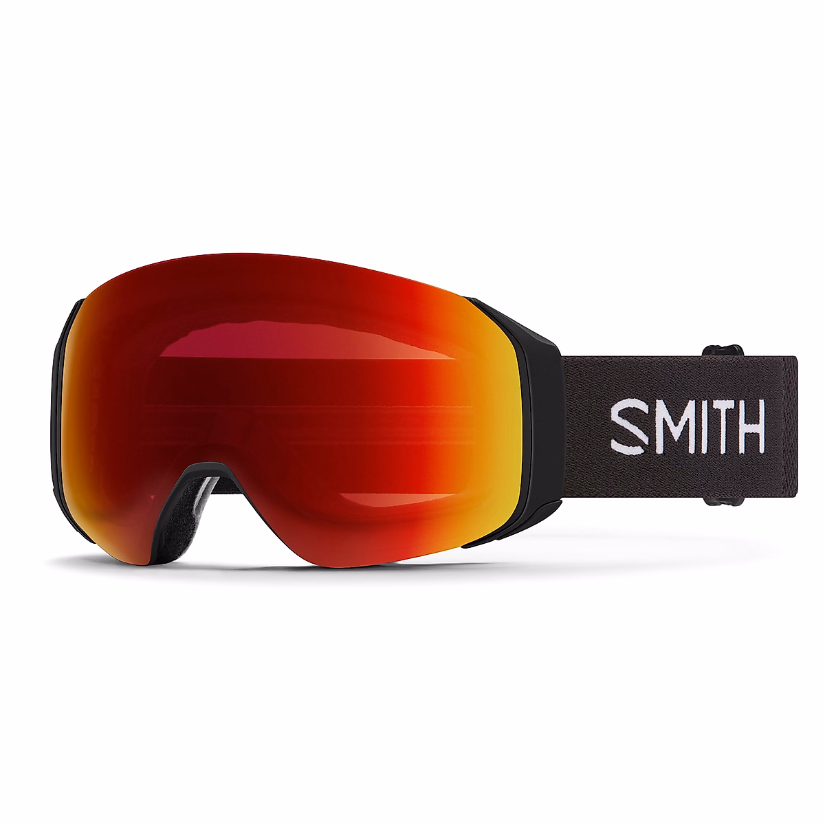 SMITH 4D MAG S Goggles with ChromaPop Lens – Performance Snowsports Goggles with Easy Lens Change Technology for Skiing & Snowboarding – for Men & Women – Black + Sun Red Mirror Lens