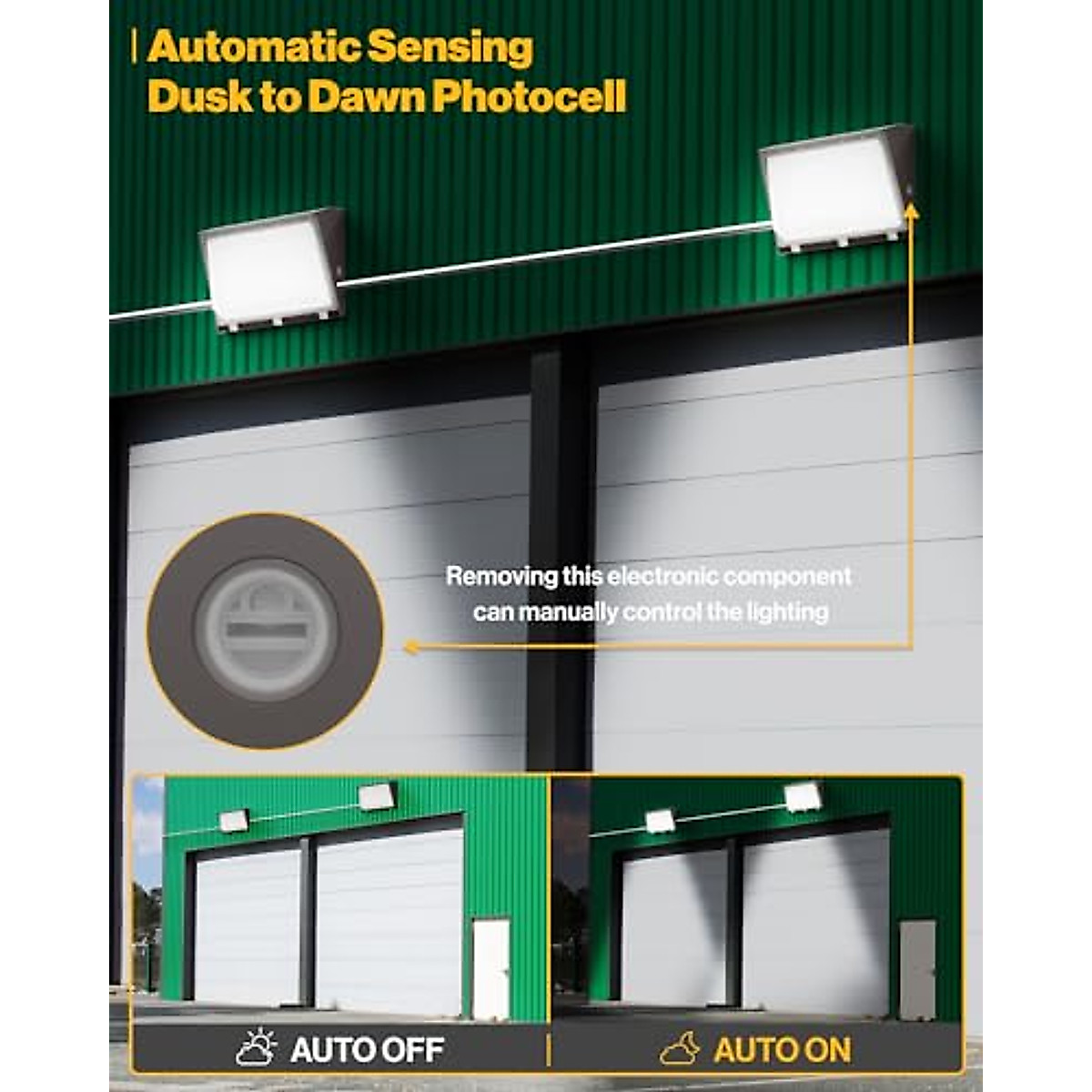 Sunco 120W LED Wall Pack Outdoor Dusk to Dawn Photocell Sensor Industrial Dimmable Waterproof Commercial Grade Security Warehouse Parking Lot, 5000K Daylight, 16200 Lumen, AC120-277V