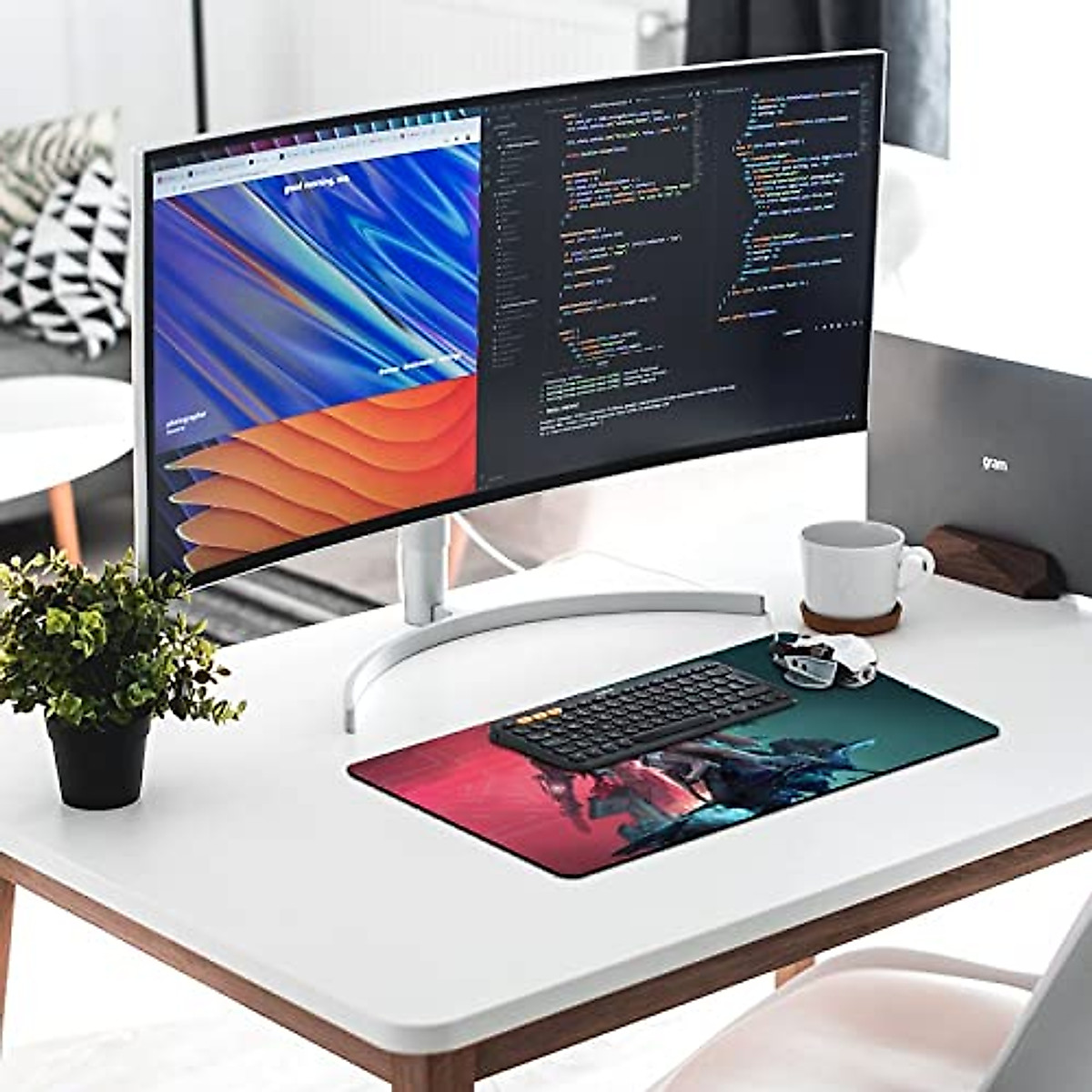 Extended Gaming Mouse pad, Large Gaming Mousepad, Cute Cartoon Desk Mat, Waterproof Anti-Dirty Skid Proof Lockrand Keyboard Mat, Computer Keyboard and Mice Combo Pads Mouse Mat, 60x30cm, 24x12 inch