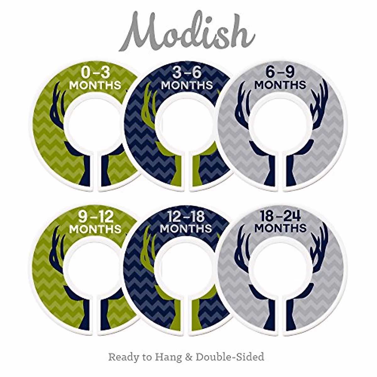 Modish Labels Baby Clothes Size Dividers, Baby Closet Organizers, Size Dividers, Baby Closet Organizers, Closet Dividers, Clothes Organizer, Nursery, Boy, Woodland, Deer, Navy, Green, Gray (Baby)