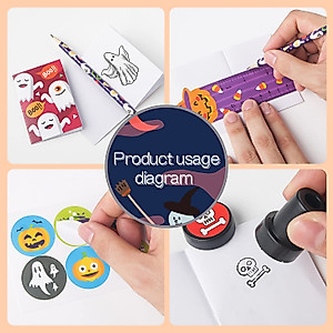 Shemira Halloween Party Favors for Kids,168pcs Halloween Stationery gift kit,Halloween Miniatures Prizes,Trick or Treating Goodie Bag Fillers including Notepad,Stamper,Sticker,Pencil,Eraser,Ruler