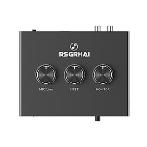 USB Audio Interface with 1x XLR/TRS 1x 1/4" 2X RCA USB, Black