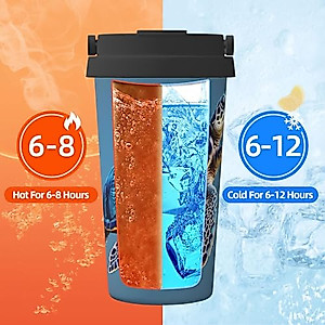 WANGZHAO Blue Sea Turtle pint Print Double Wall Stainless Steel Vacuum Insulated Tumbler Cup Home Thermal Cup