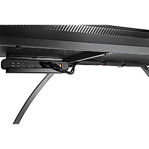 OSP Home Furnishings Alpha Battlestation Gaming Desk, Black