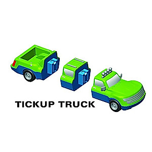 POPULAR PLAYTHINGS Magnetic Mix or Match Vehicles 2 Toy Play Set, 12 Pieces