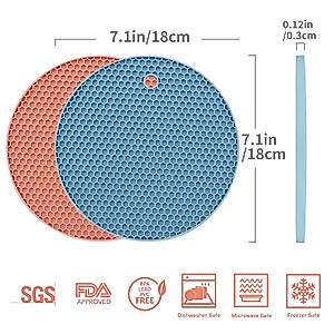 Silicone Pot Holders - Silicone Trivets for Hot Pots and Pans Silicone Hot Pads, Hot Pot Pads, Place Mats,Jar Openers,Oven Mitts 4 Colors