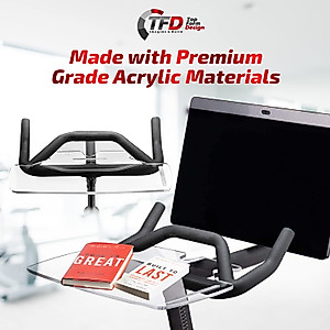 TFD The Tray+ | Compatible with Peloton Bike+ (Plus Model ONLY), Made in The USA, Laptop & Desk Tray Holder | Designed with Premium Grade Acrylic Materials - The Ultimate Peloton Accessories