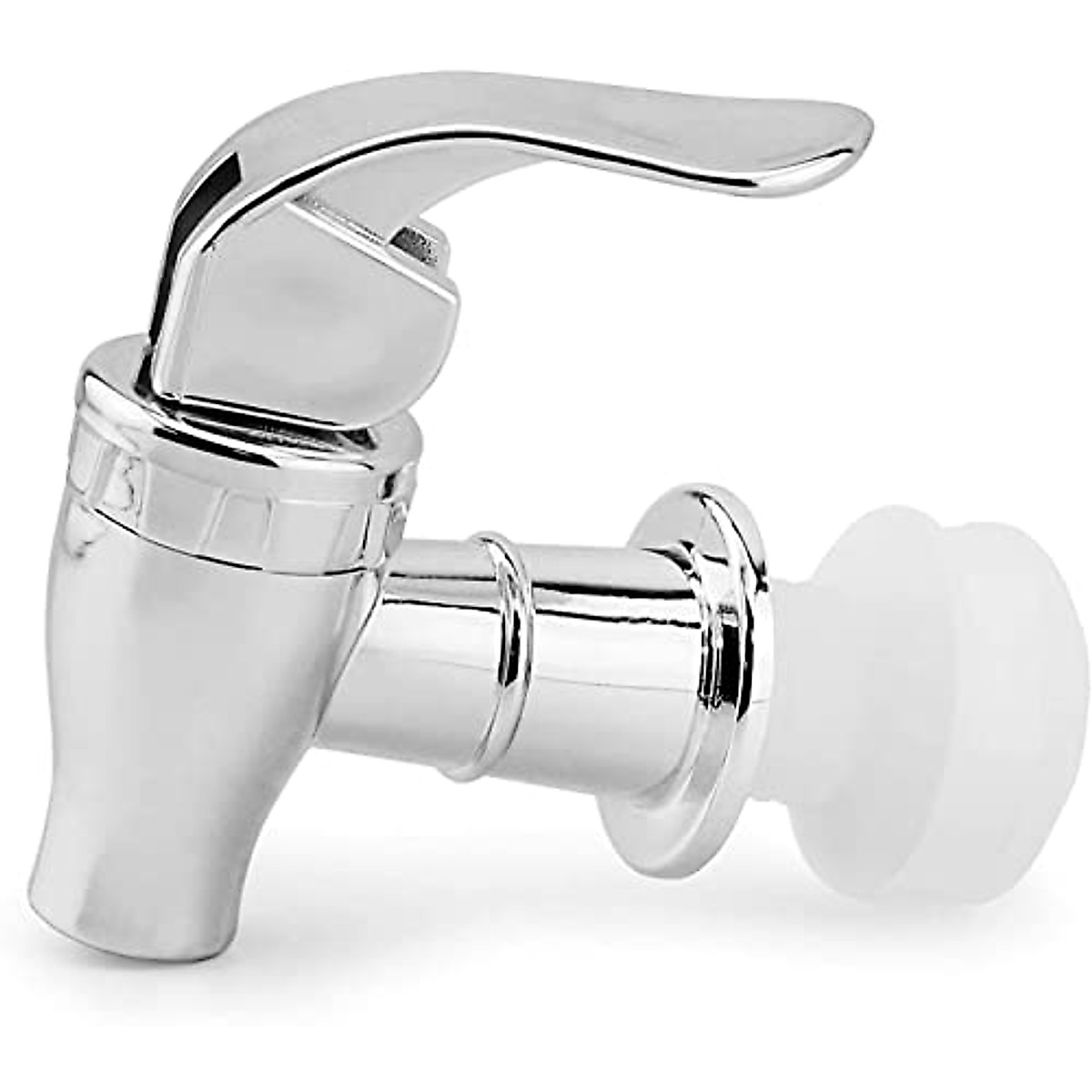 Cornucopia Push Style Spigots for Beverage Dispenser Carafes (2-Pack), Replacement Lever Pour Spouts, Chrome Design Lock Open Style